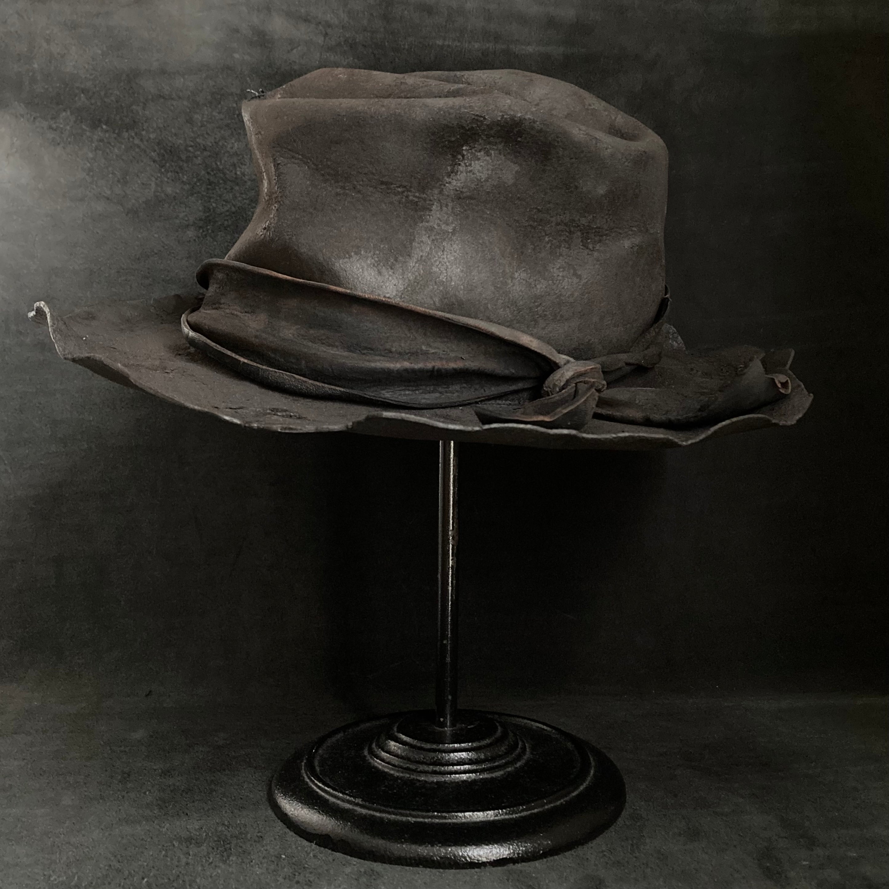Charcoal perforated crash hat – triangles hat