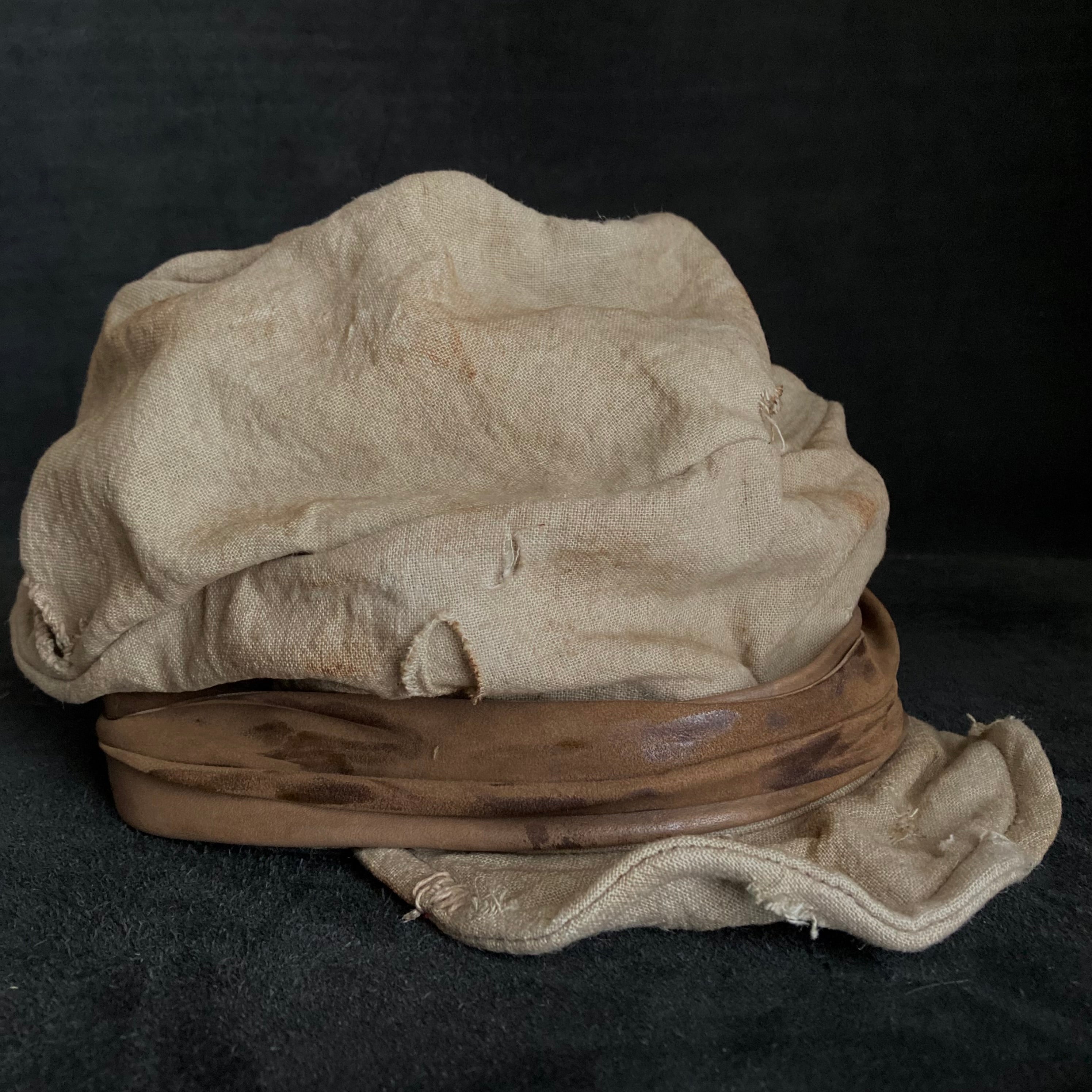 Damage natural ramie martial turn cap – triangles hat